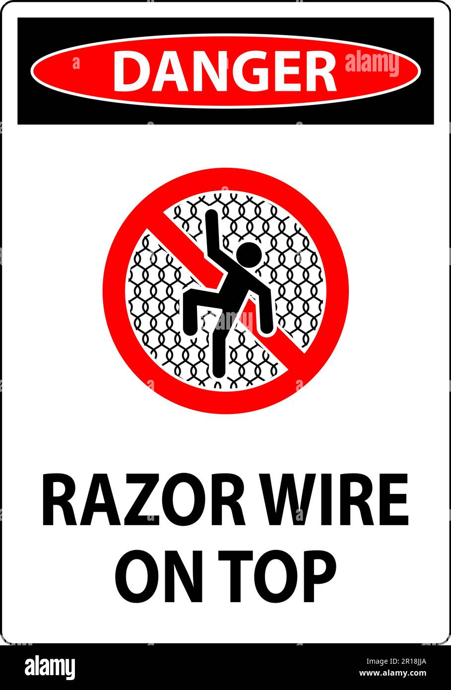Symbol Danger Sign Razor Wire on Top Stock Vector Image & Art - Alamy