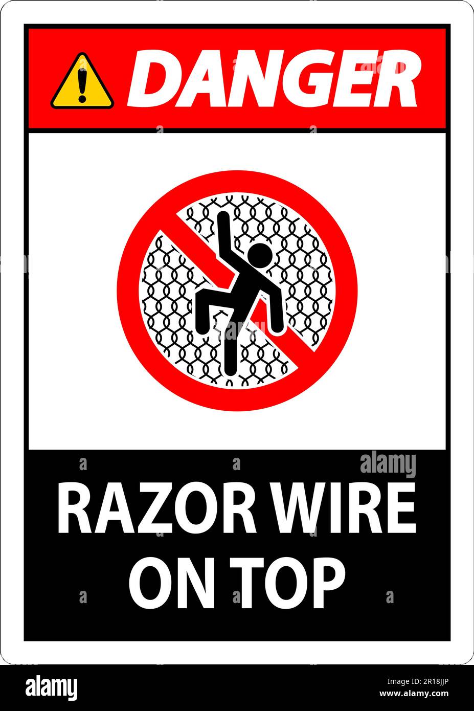 Danger razor wire sign Stock Vector Images - Alamy