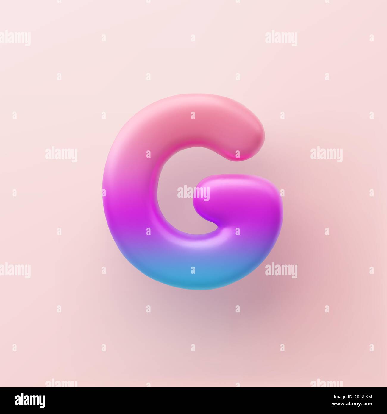 3D Colorful Gradient letter G on a light background Stock Vector Image ...