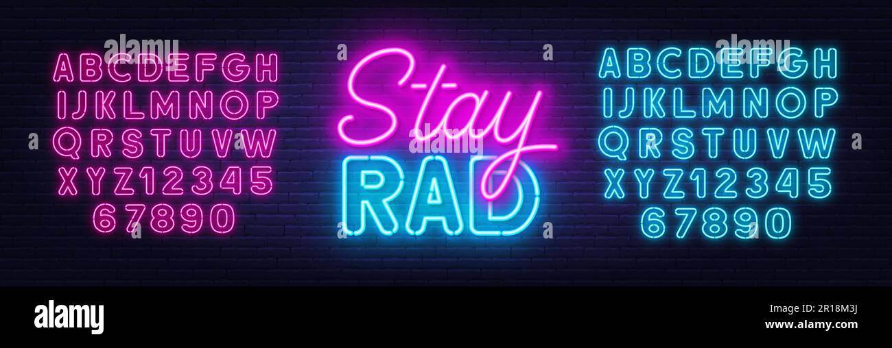 Stay Rad neon quote on brick wall background Stock Vector Image & Art ...