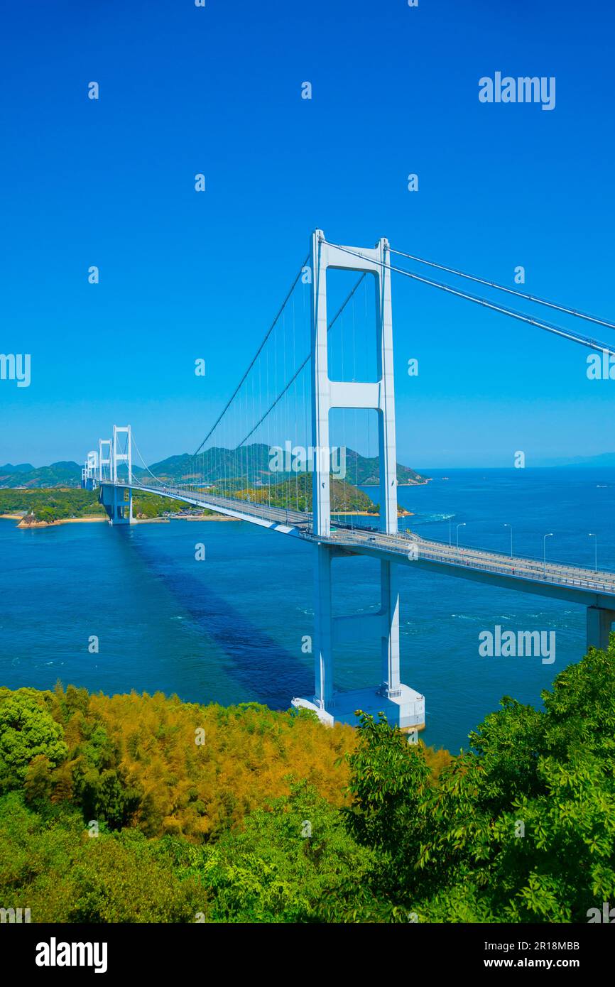 Kurushimakaikyo bridge, part of Shimanami Kaido expressway Stock Photo ...