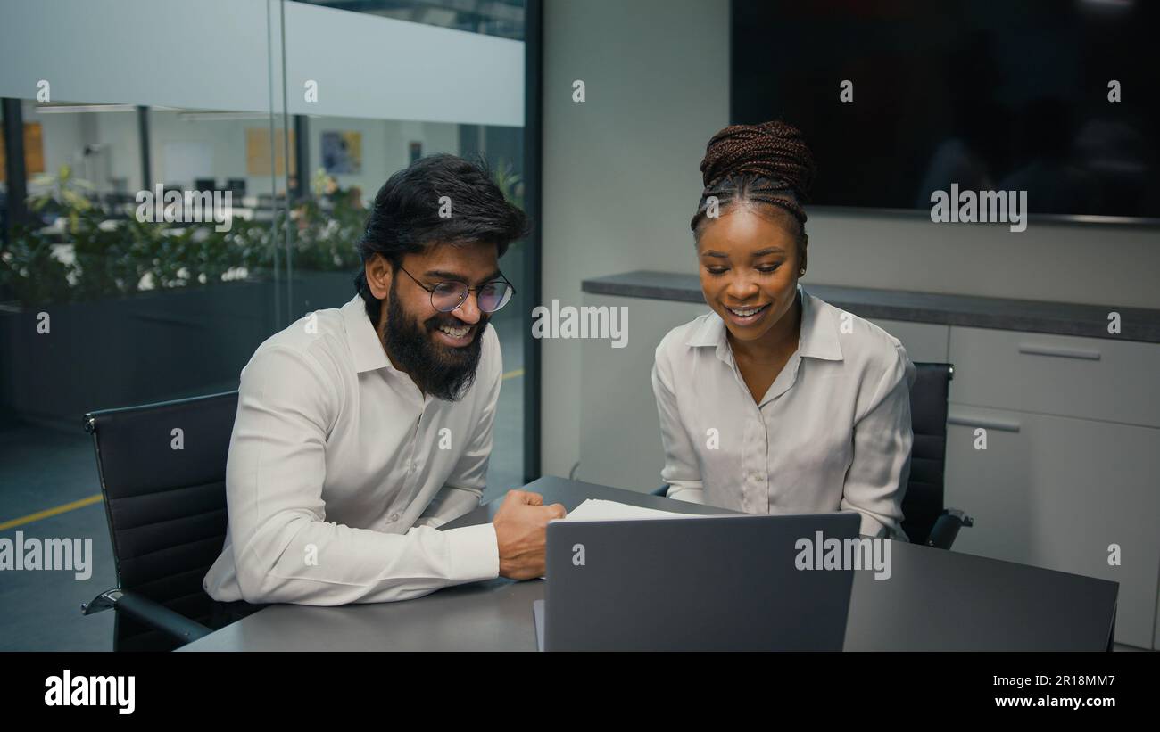 Business partners happy multiracial diverse company coworkers ...