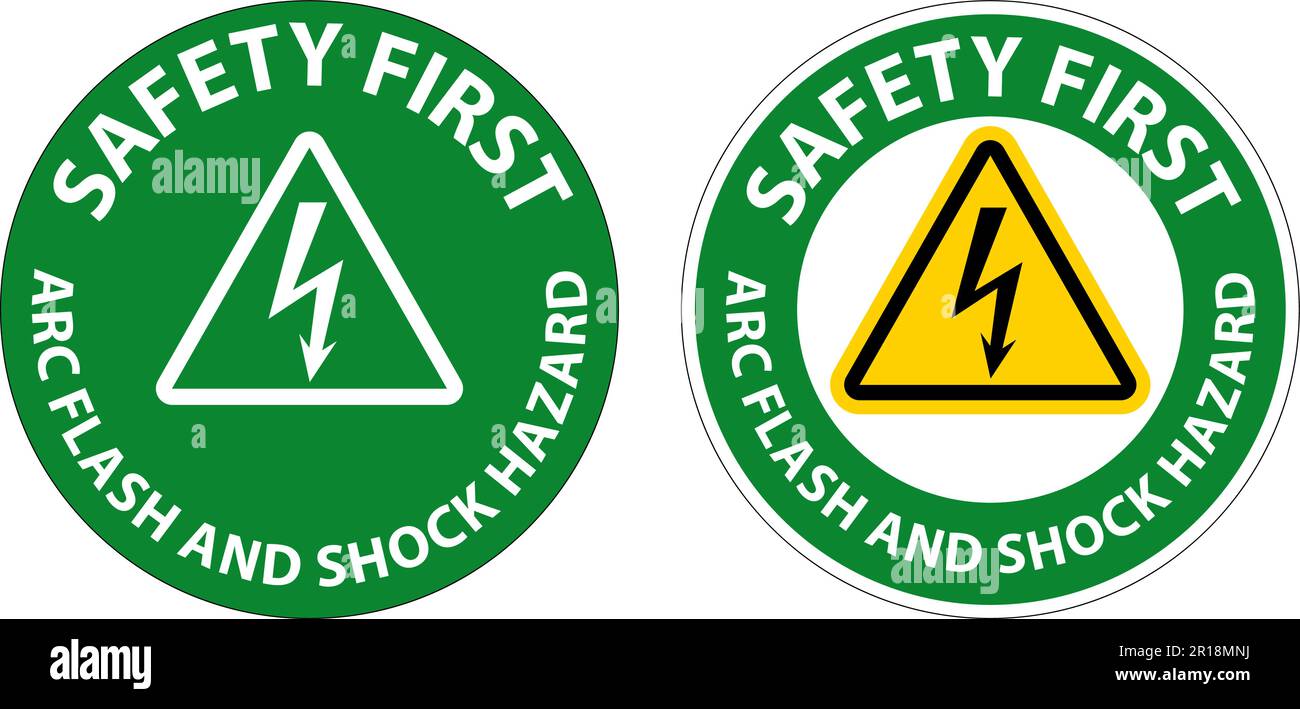 Safety First Floor Sign Arc Flash And Shock Hazard Stock Vector Image ...