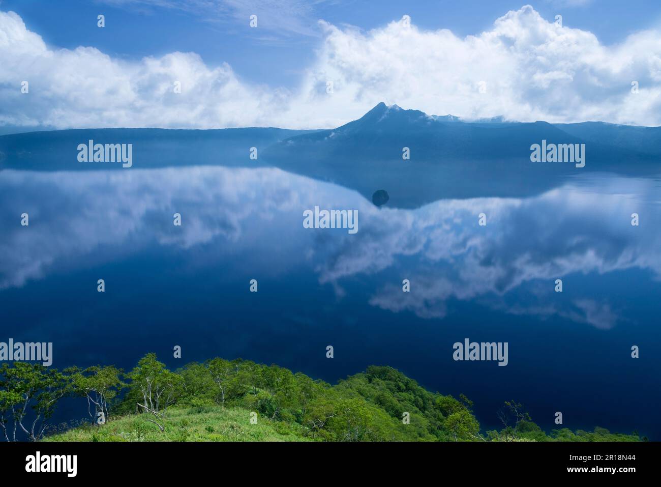 Fog clearing away from the illusionary Mashu lake Stock Photo - Alamy