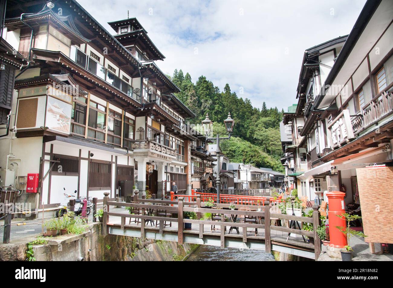 Ginzan Onsen hot spring Stock Photo - Alamy