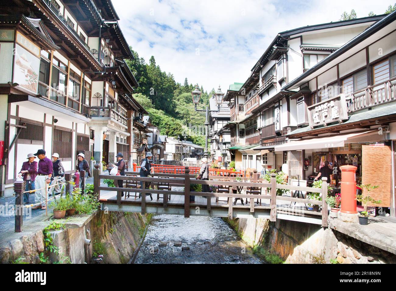 Ginzan Onsen hot spring Stock Photo - Alamy