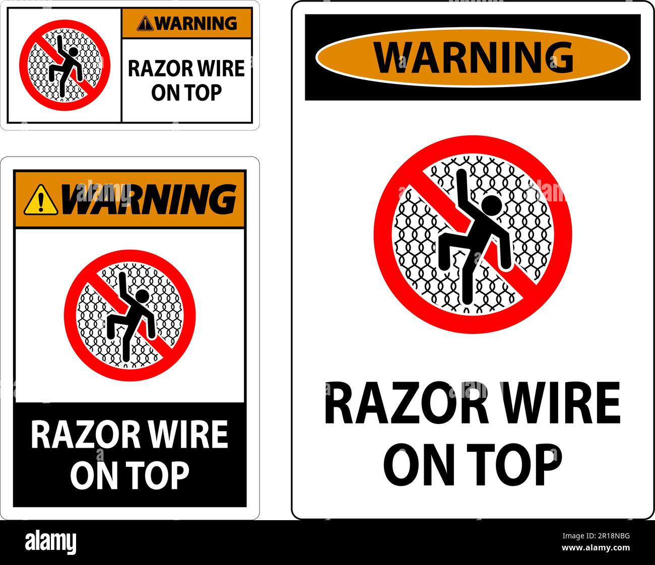 Symbol Warning Sign Razor Wire on Top Stock Vector Image & Art - Alamy