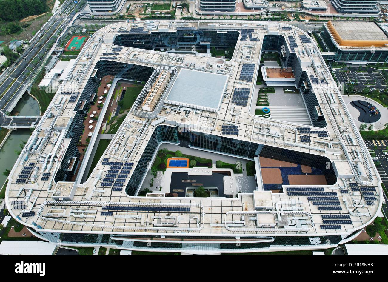 Aerial photo shows the Cainiao Network Global Headquarters in Hangzhou ...