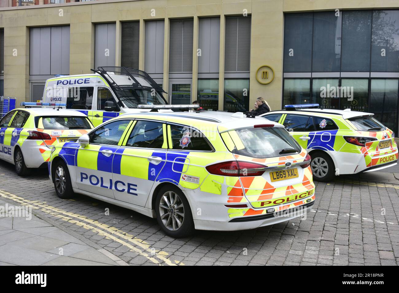 Many police vehicles, Manchester UK, police car, cars Stock Photo - Alamy