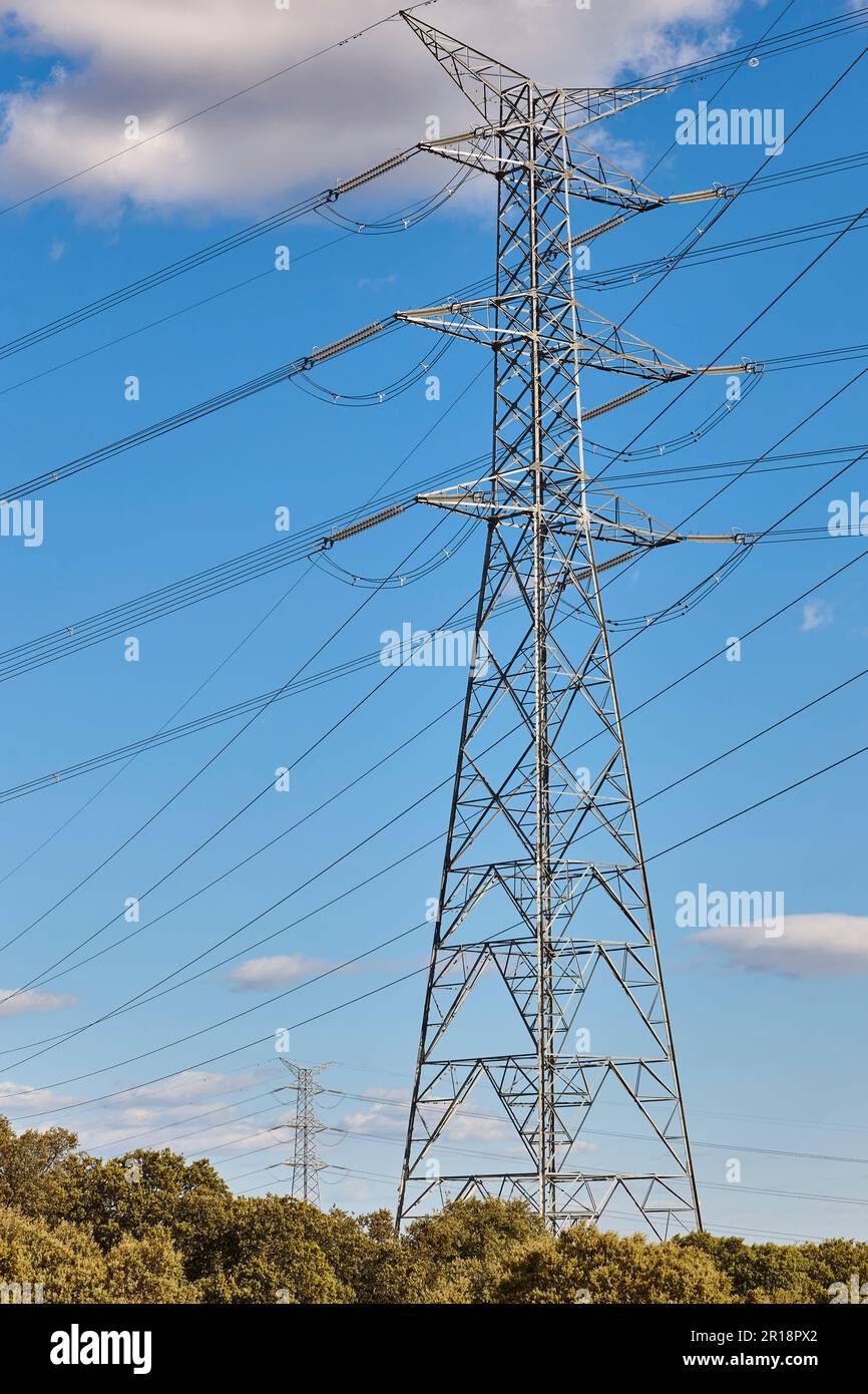 Power lines. Energy industry. Industrial electricity trasmission ...