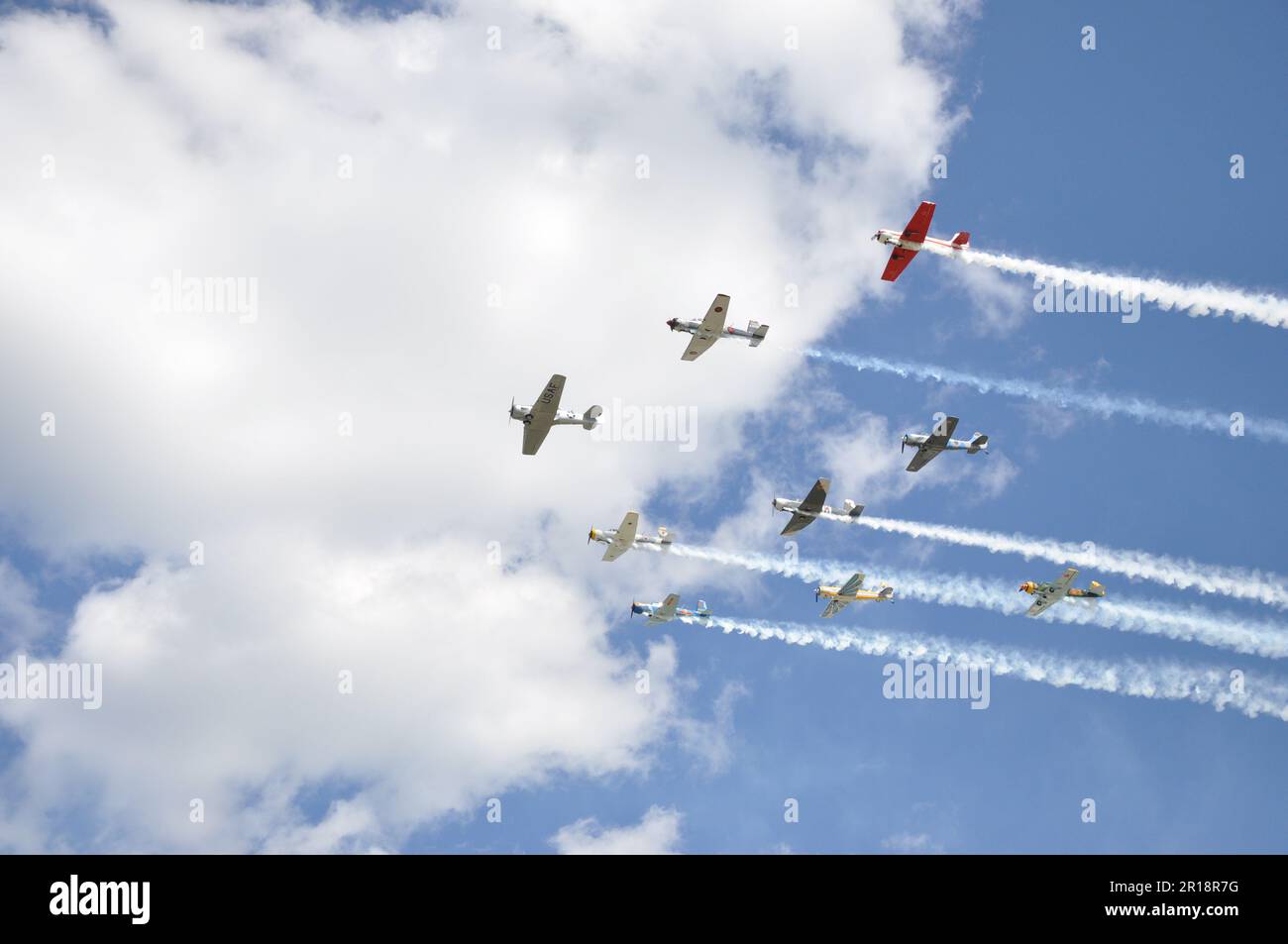 A group of world war two planes in formation Stock Photo - Alamy