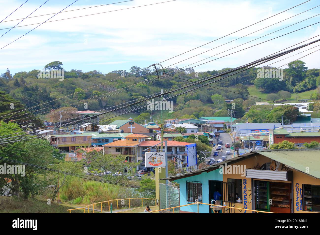 a View of Monteverde and Santa Elena towns in a popular tourist ...