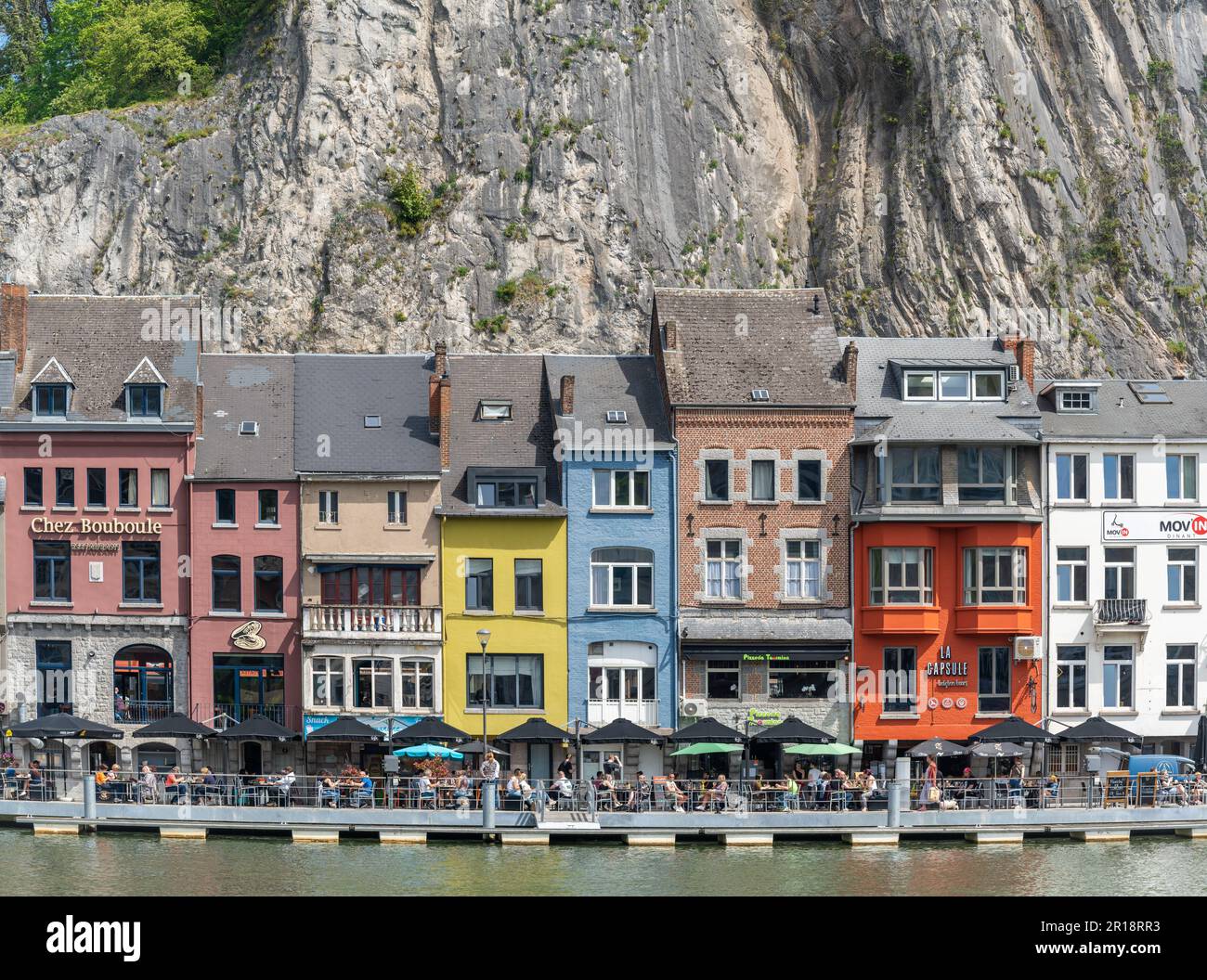 Dinant, Belgium, 04.05.2023, View of Dinant, colorful houses along the ...