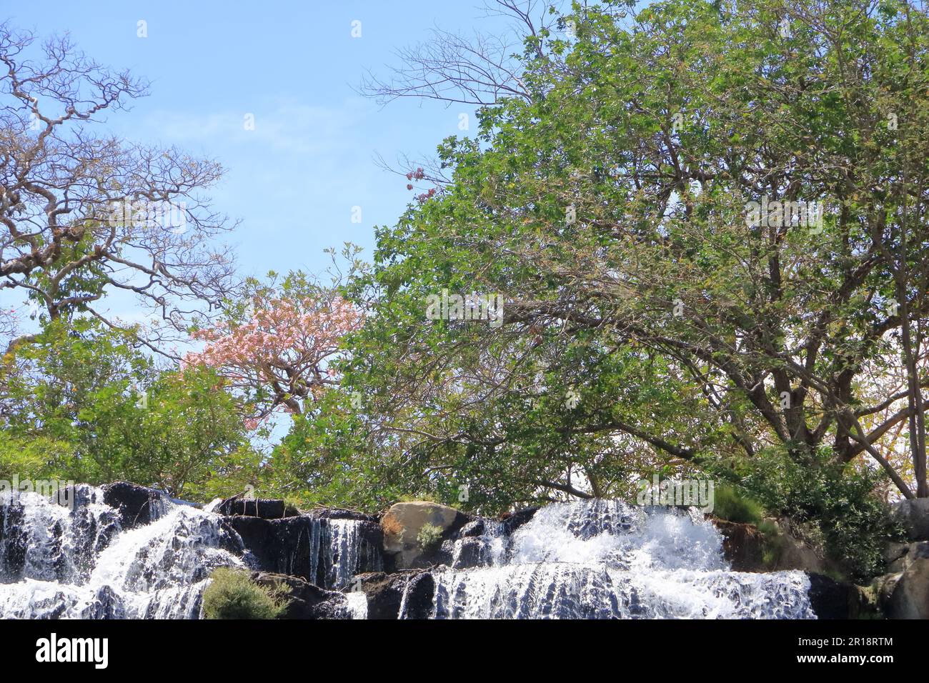 the Front view of the idyllic Llano de Cortes waterfall near Bagaces ...