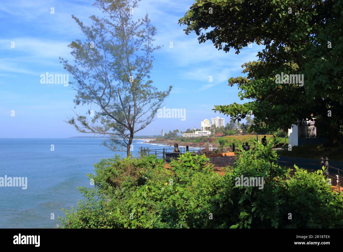 Beautiful tropical landscape seen from the Kannur lighthouse in Kerala ...