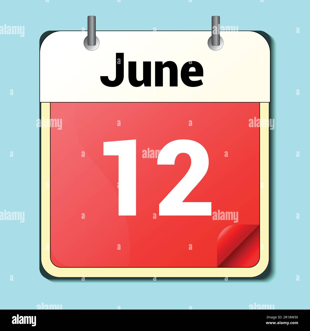 day on the calendar, vector image format, June 12 Stock Vector Image ...