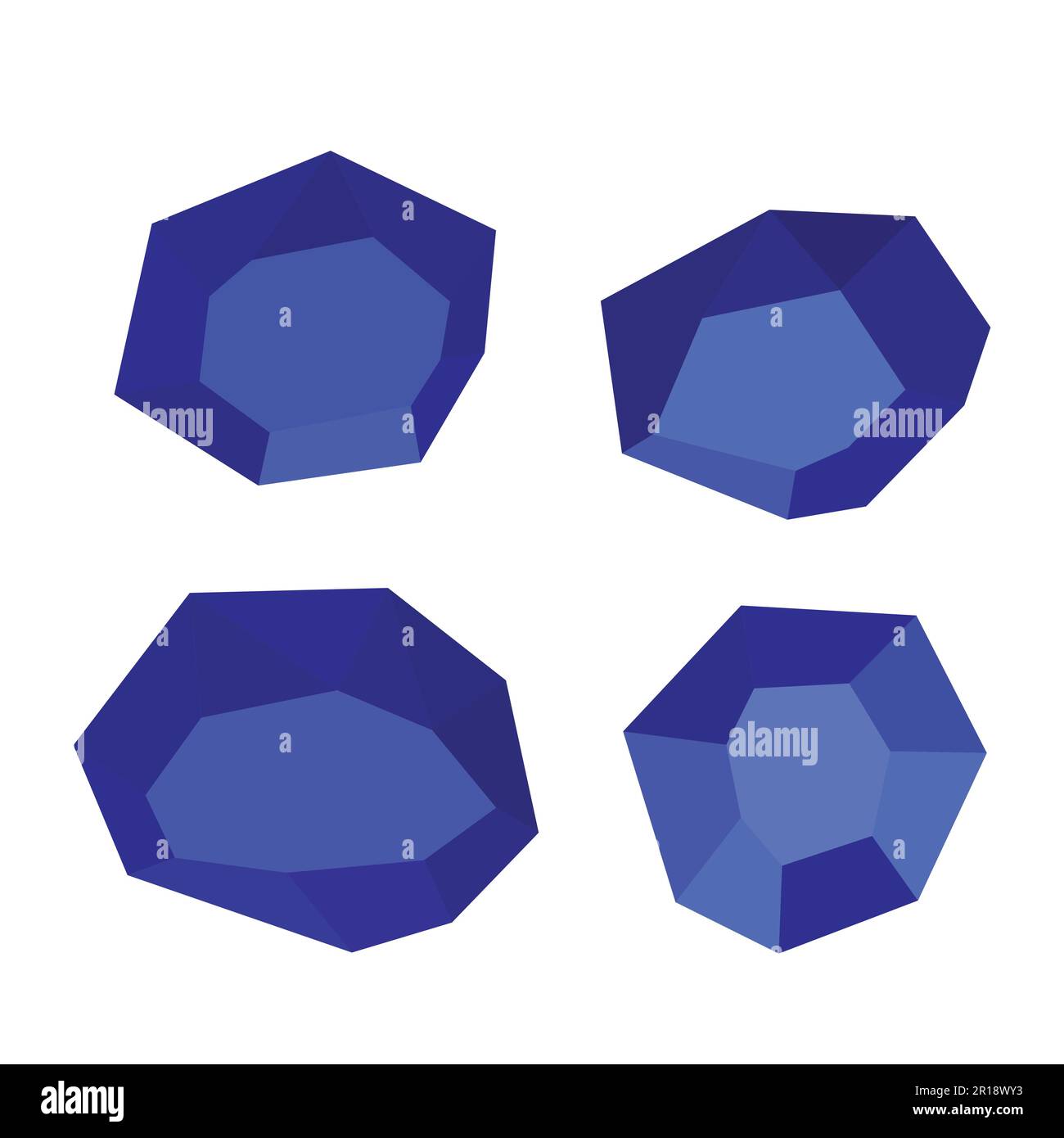 Cartoon stones. Rock stone isometric set. Blue boulders, natural ...