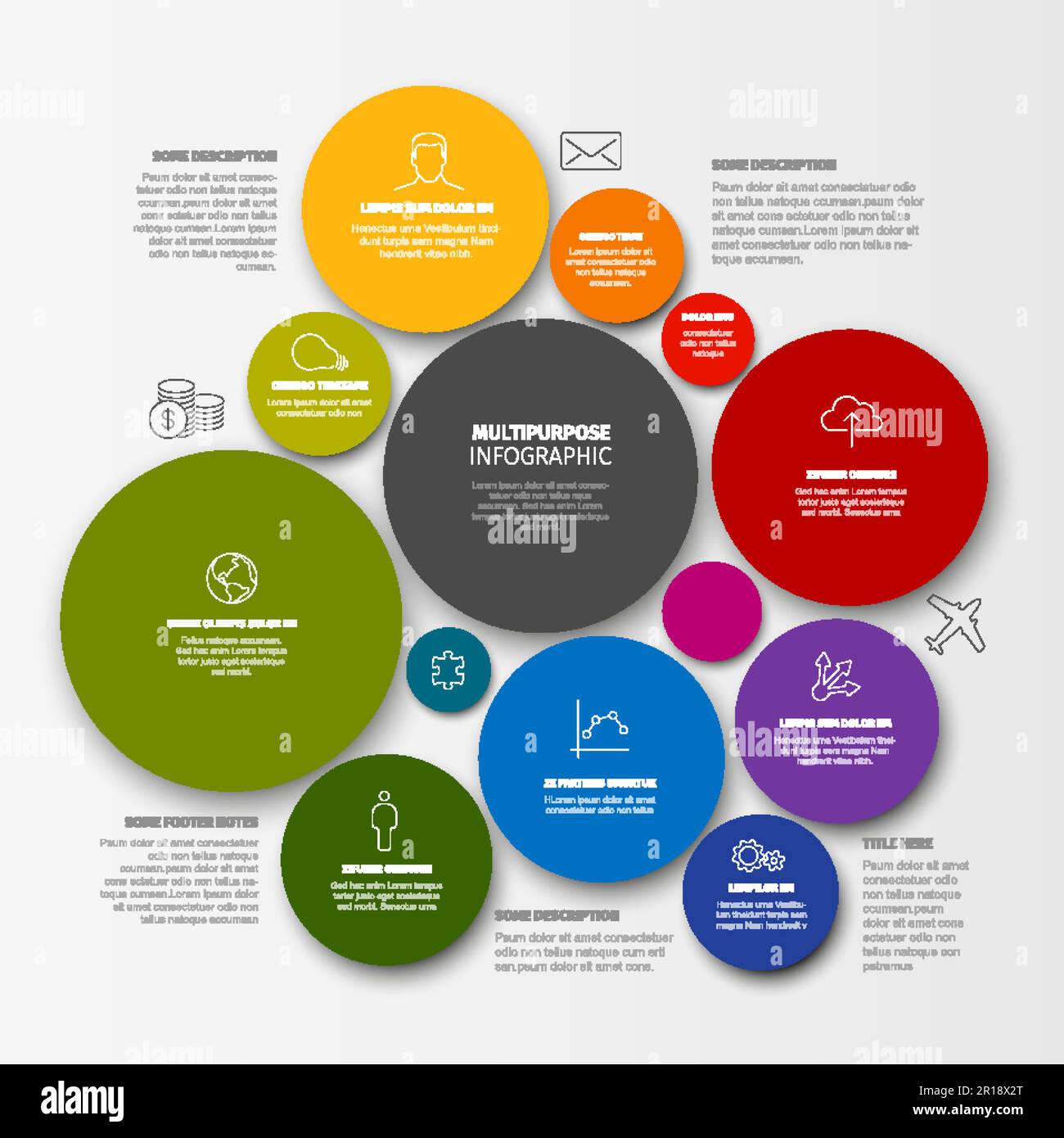 Vector Minimalist colorful circle mosaic Infographic report template ... Vector Minimalist colorful circle mosaic Infographic report template ...