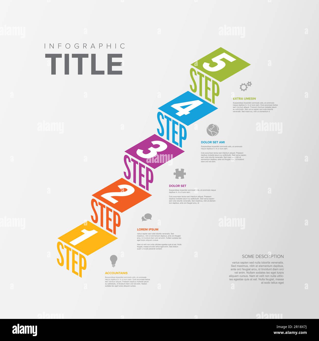 Vector Infographic steps diagram template for workflow, business schema ...
