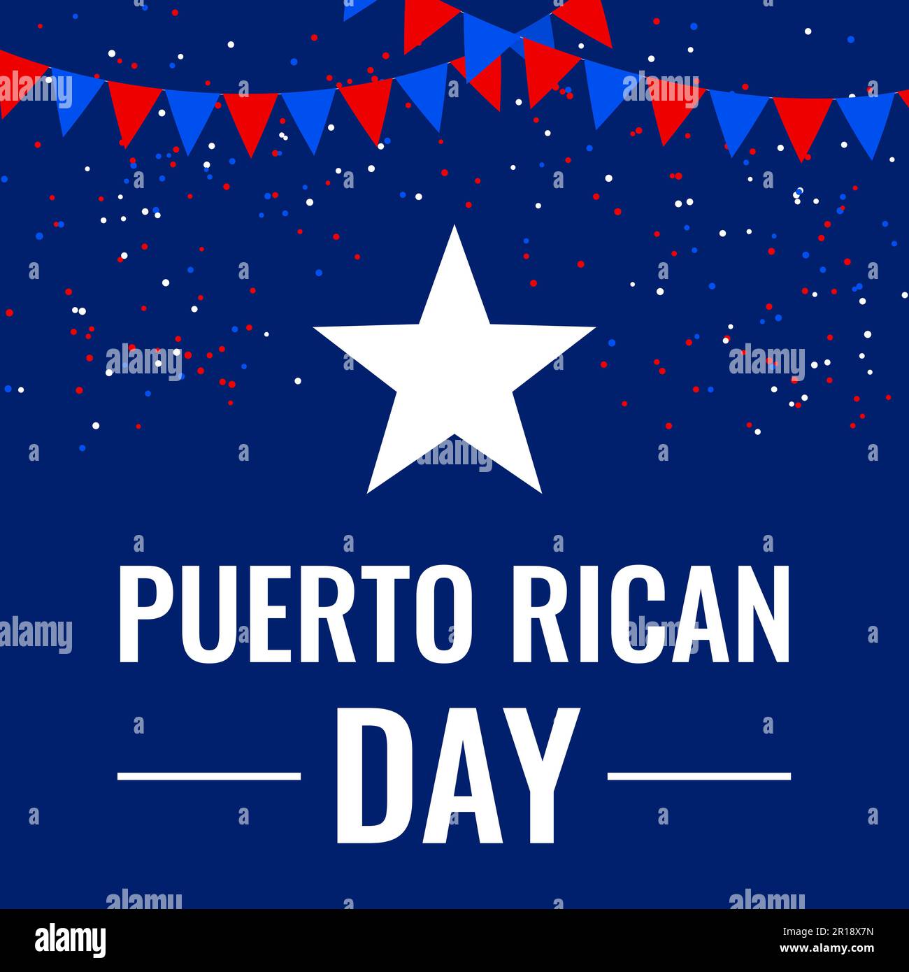 Puerto Rican Day banner. National holiday celebrated on second Sunday ...