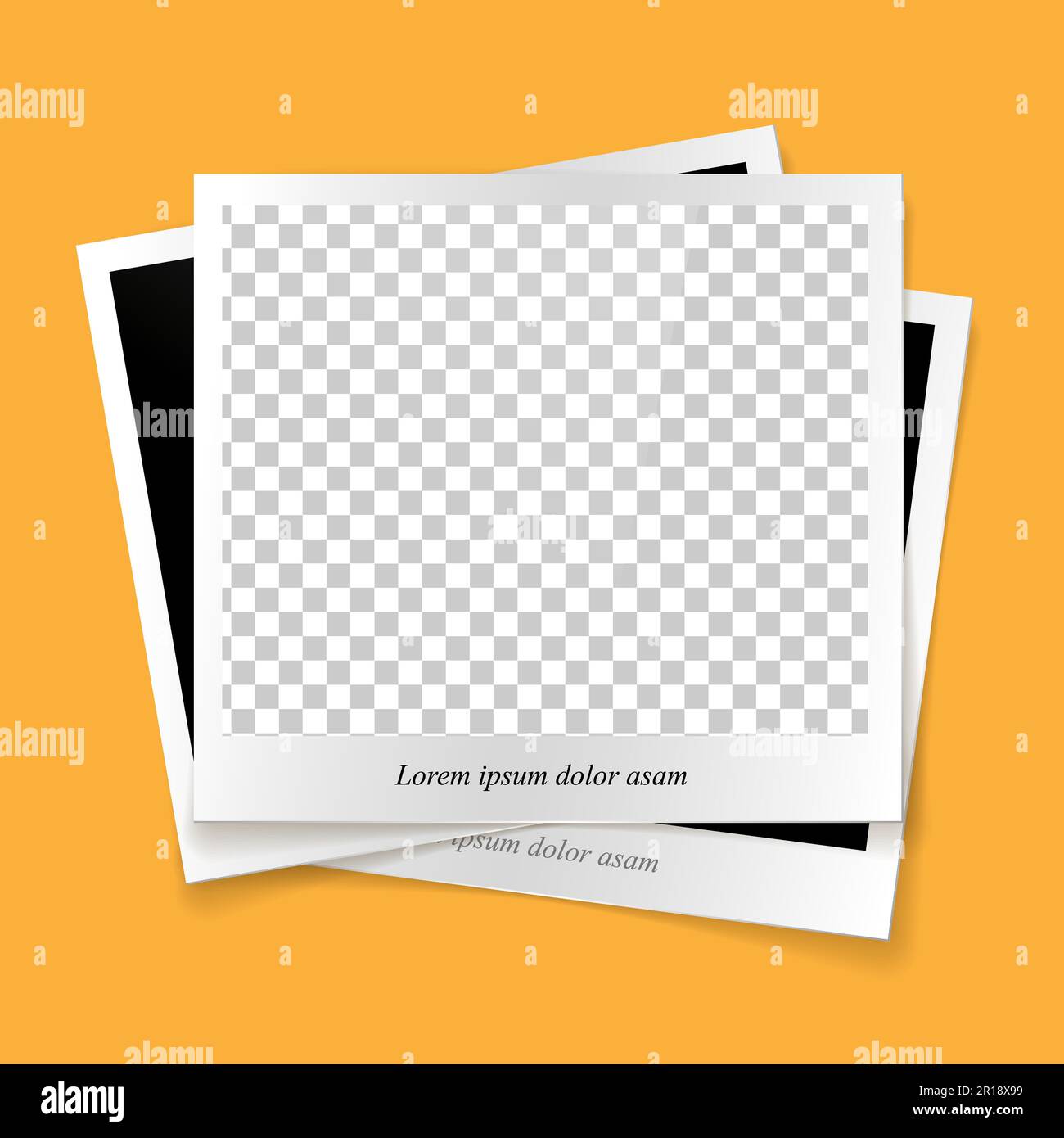 Detailed vector mockup of bunch of photos with white frame and some ...