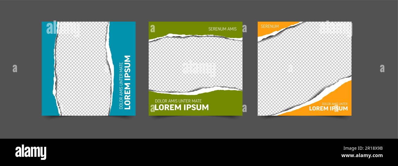 Collection of torn paper creative mask effects for social media. Simple ...