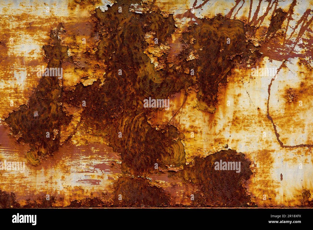 Steel plate with rusting and discoloration Stock Photo - Alamy