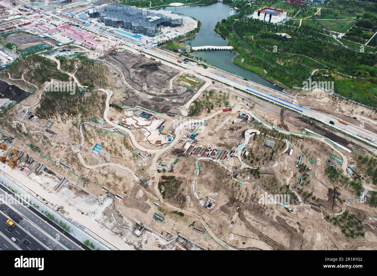 SHANGHAI, CHINA - MAY 10, 2023 - An aerial view shows the "Twin ...