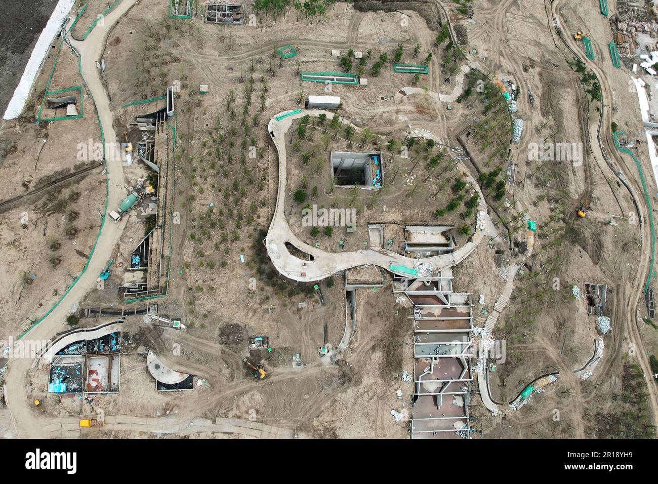 SHANGHAI, CHINA - MAY 10, 2023 - An aerial view shows the "Twin ...