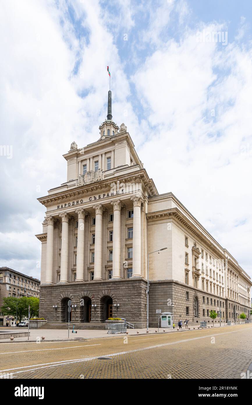 Sofia, Bulgaria. May 2023. exterior view of the national assembly ...