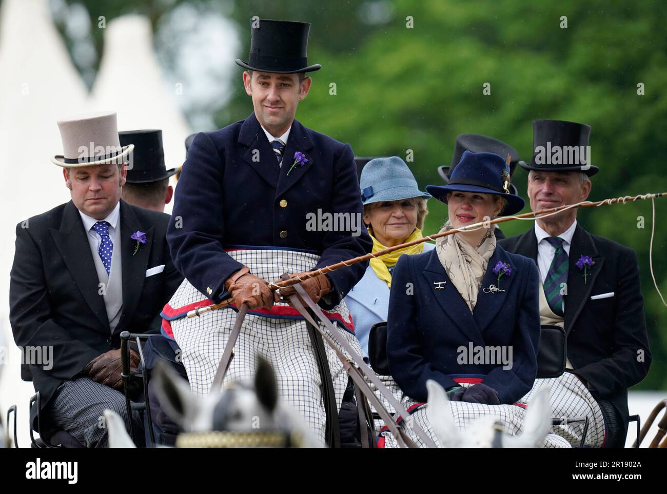 Lady Louise Windsor (2nd right) on a carriage in the Castle Arena at ...