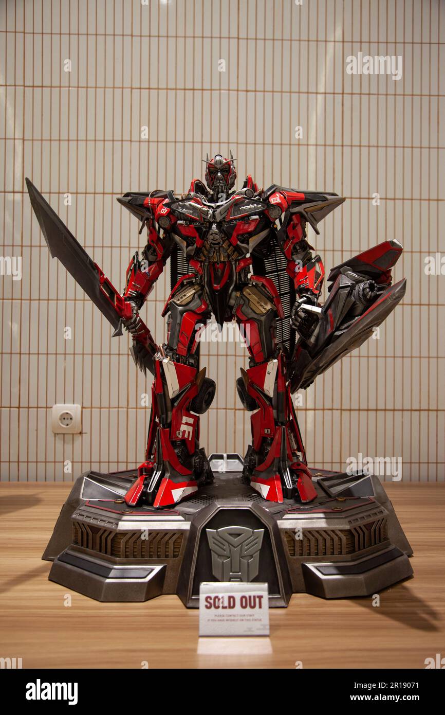 The superhero statues are seen displayed on the opening day of the ...