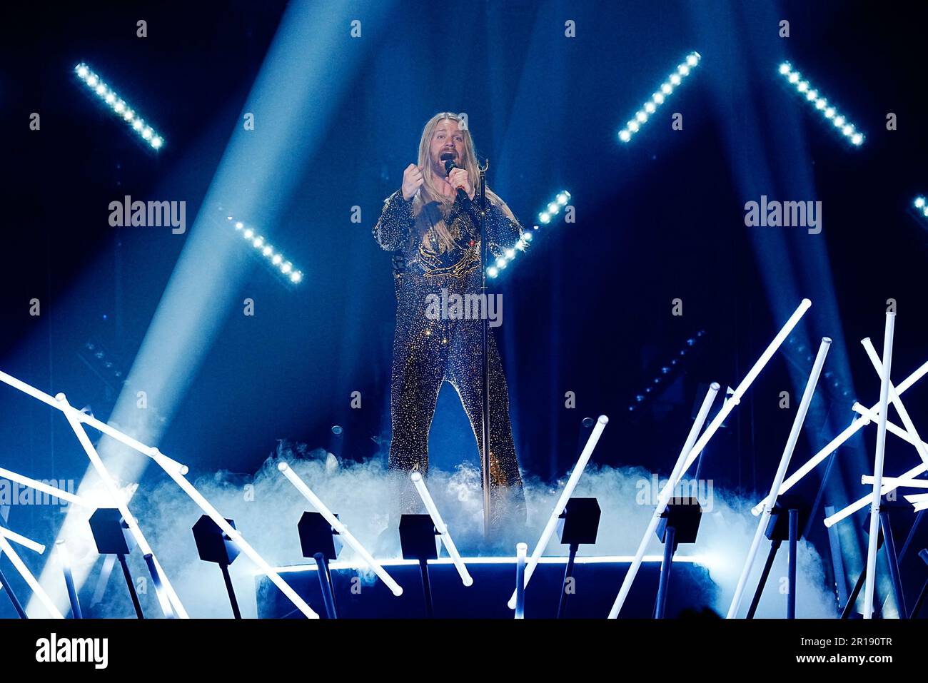 Sam Ryder performs during the dress rehearsal for the Eurovision Song ...