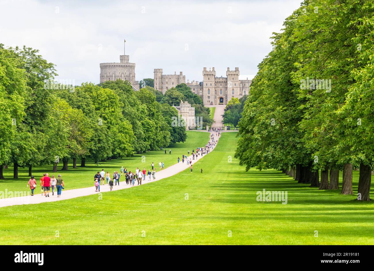 Windsor Castle, viewed from the Long Walk, Windsor Great Park ...