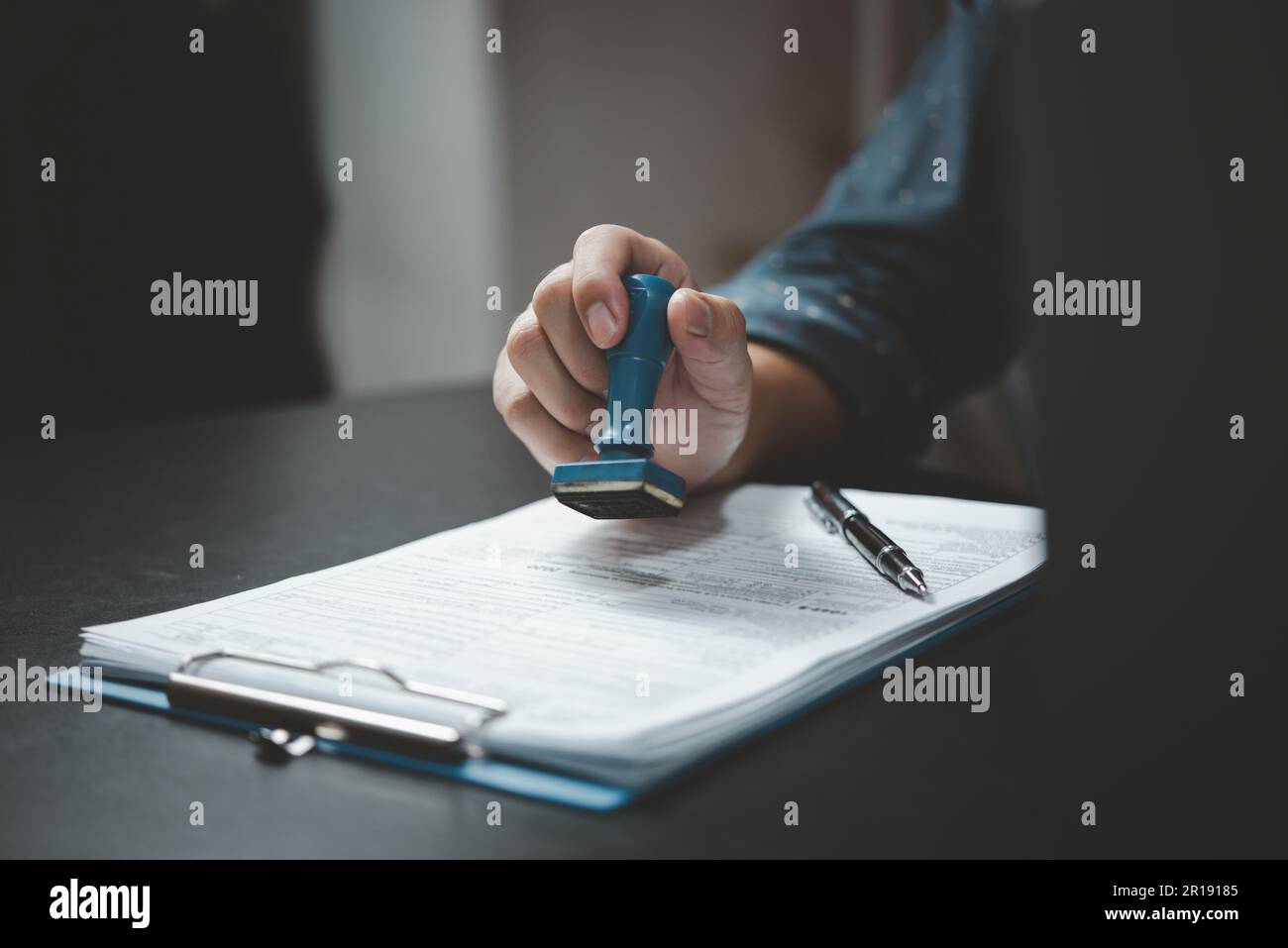 Signing approval record documents stamp confirmation occupation ...