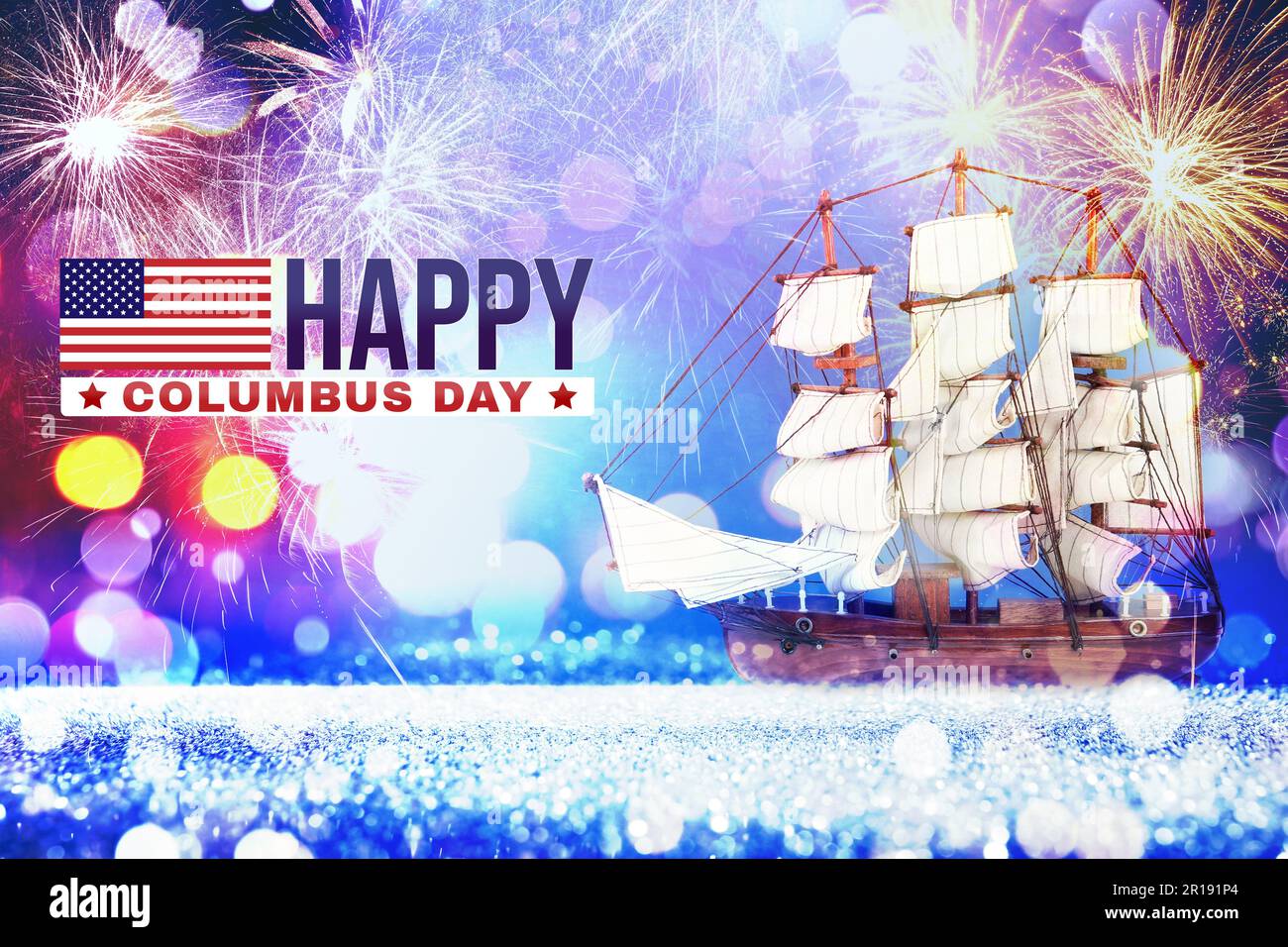 Columbus day text effect hi-res stock photography and images - Alamy