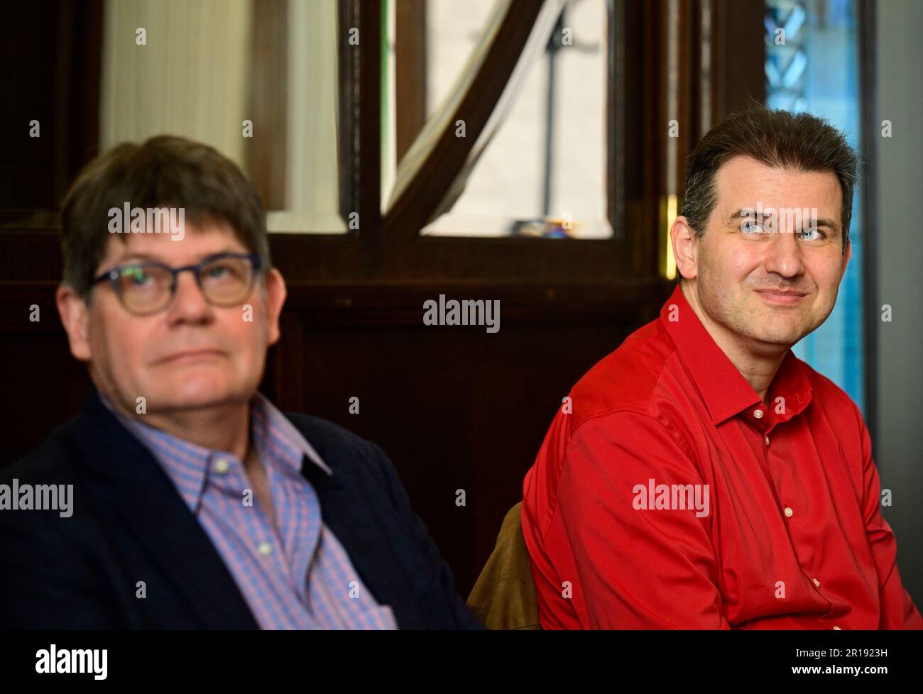 Welsh National Opera Orchestra director Aidan Lang, left, and opera ...