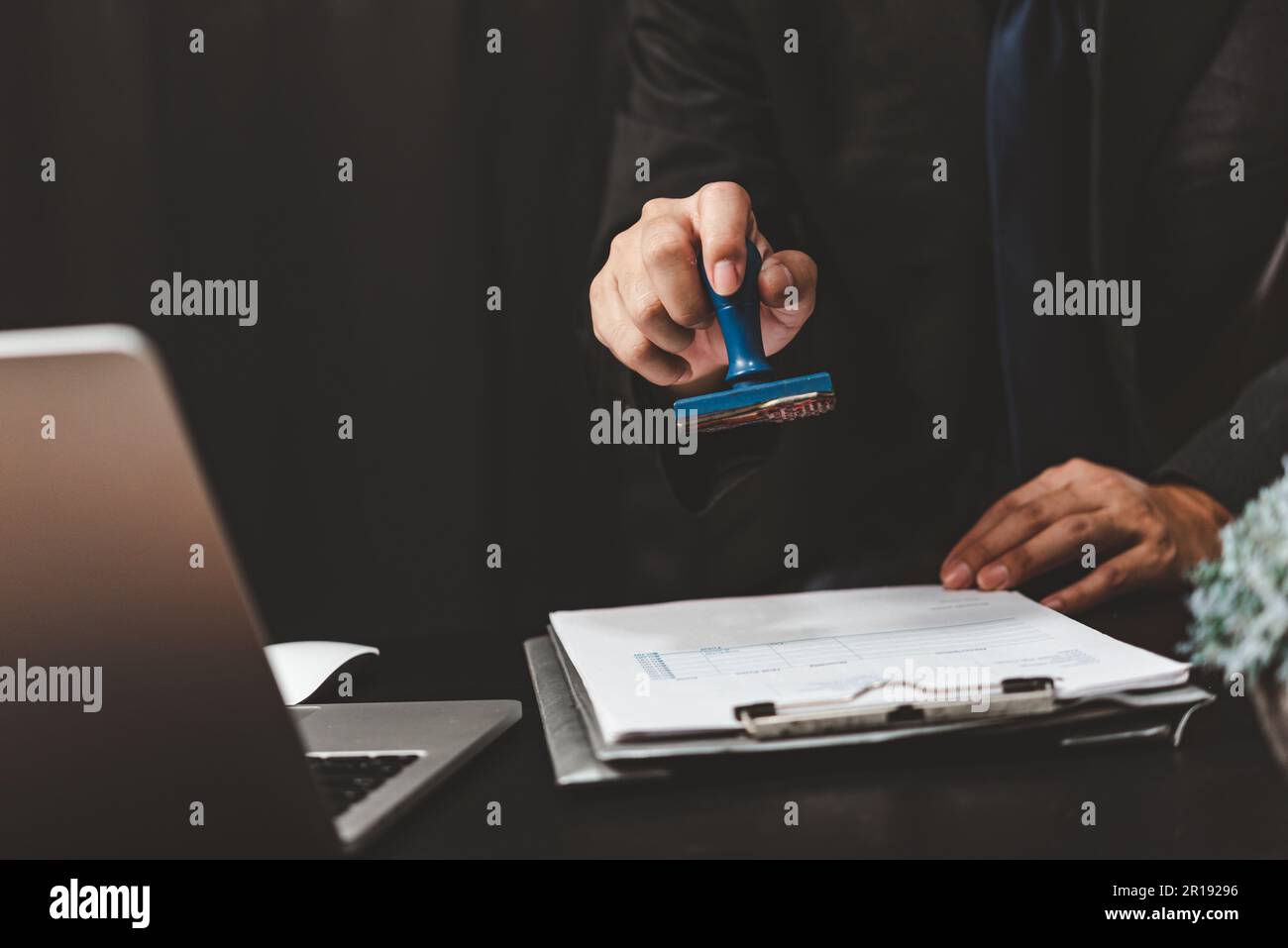 Signing approval record documents stamp confirmation occupation ...