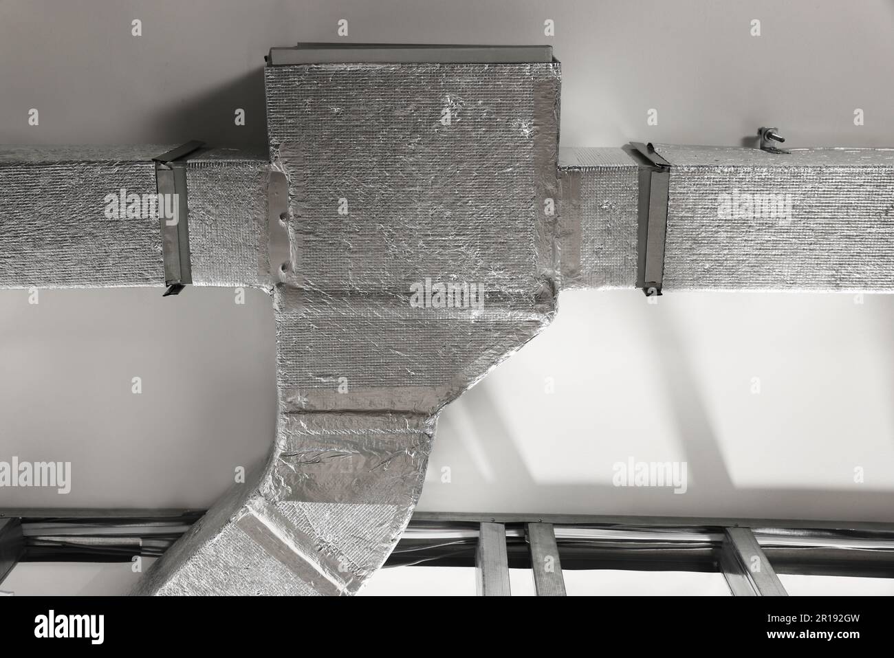 Ceiling with ventilation system indoors, bottom view Stock Photo - Alamy