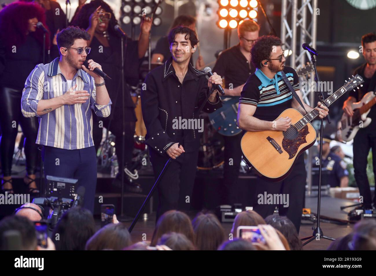 Nick Jonas, from left, Joe Jonas and Kevin Jonas of the Jonas Brothers ...