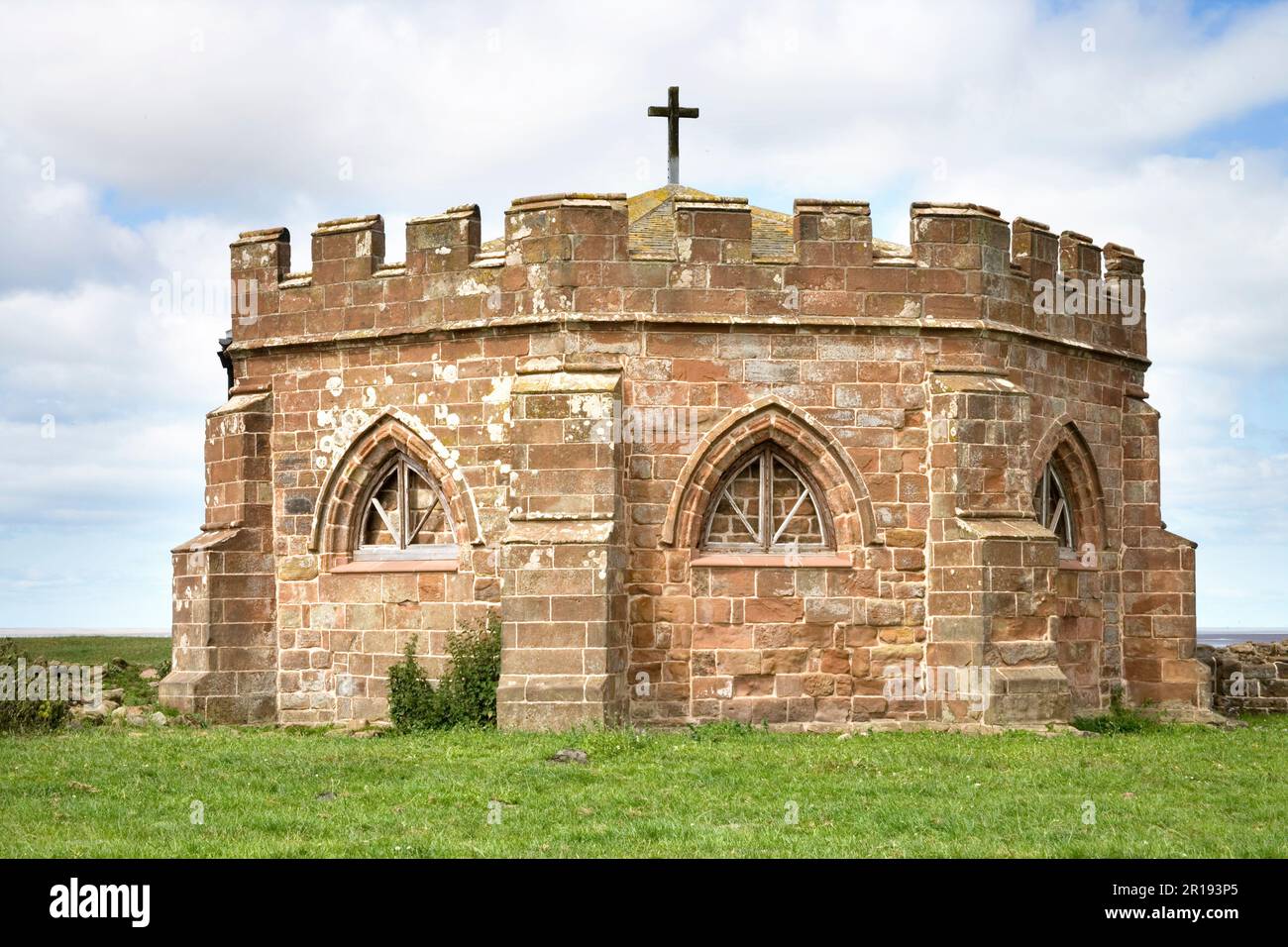 the ruins of cockersand abbey on the lancashire coast Stock Photo - Alamy