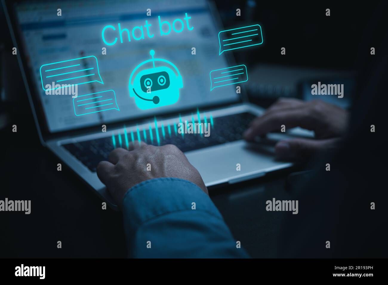 Chatbot conversation Ai Artificial Intelligence technology online customer service.Digital ...