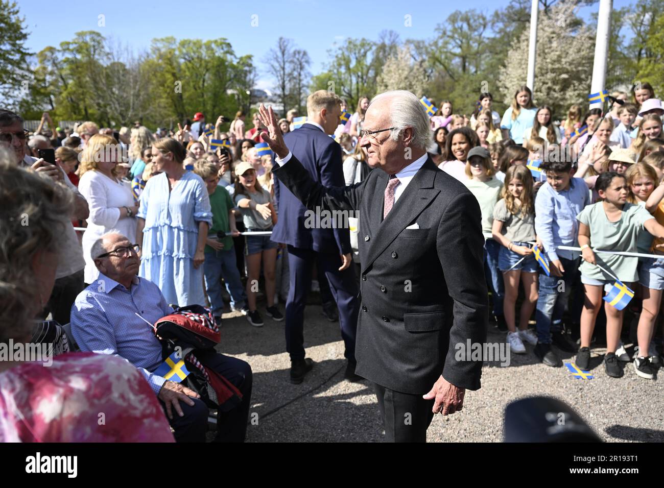 ÖREBRO 20230512 King Carl Gustaf and Queen Silvia at the celebration in Stadsparken in Örebro ...