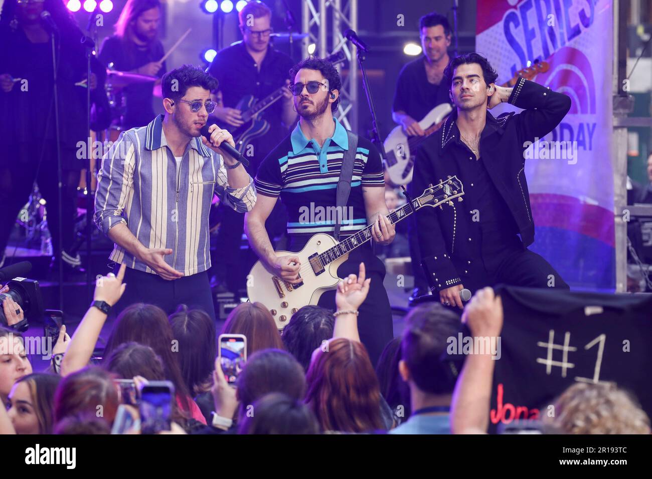 Nick Jonas, from left, Kevin Jonas and Joe Jonas of the Jonas Brothers ...