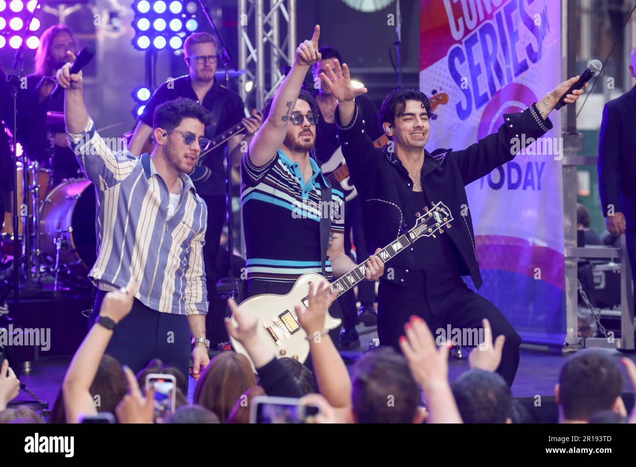 Nick Jonas, from left, Kevin Jonas and Joe Jonas of the Jonas Brothers ...