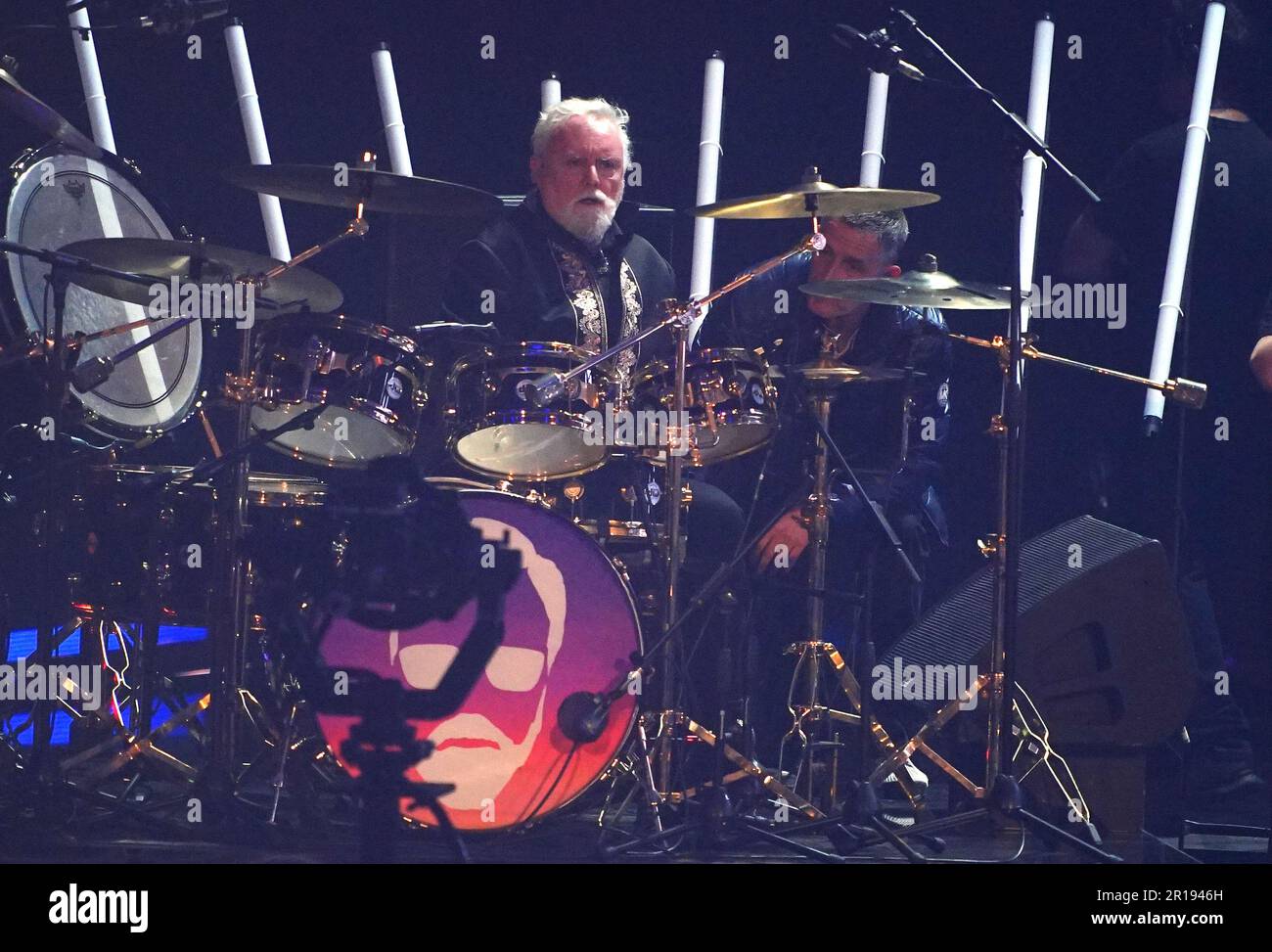 Queen drummer Roger Taylor during the dress rehearsal for the ...
