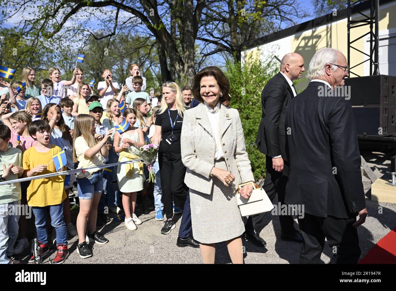 ÖREBRO 20230512 King Carl Gustaf and Queen Silvia at the celebration in Stadsparken in Örebro ...