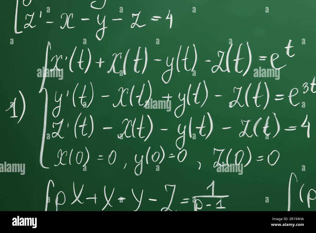 Many different math formulas written on chalkboard Stock Photo - Alamy