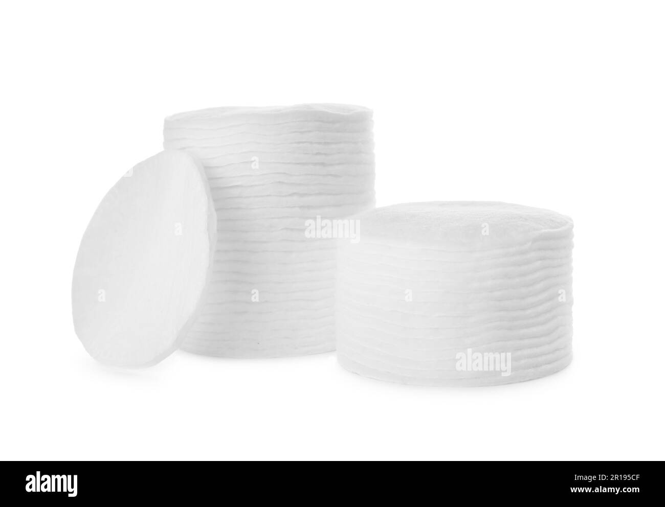 Pile of cotton pads on white background Stock Photo - Alamy