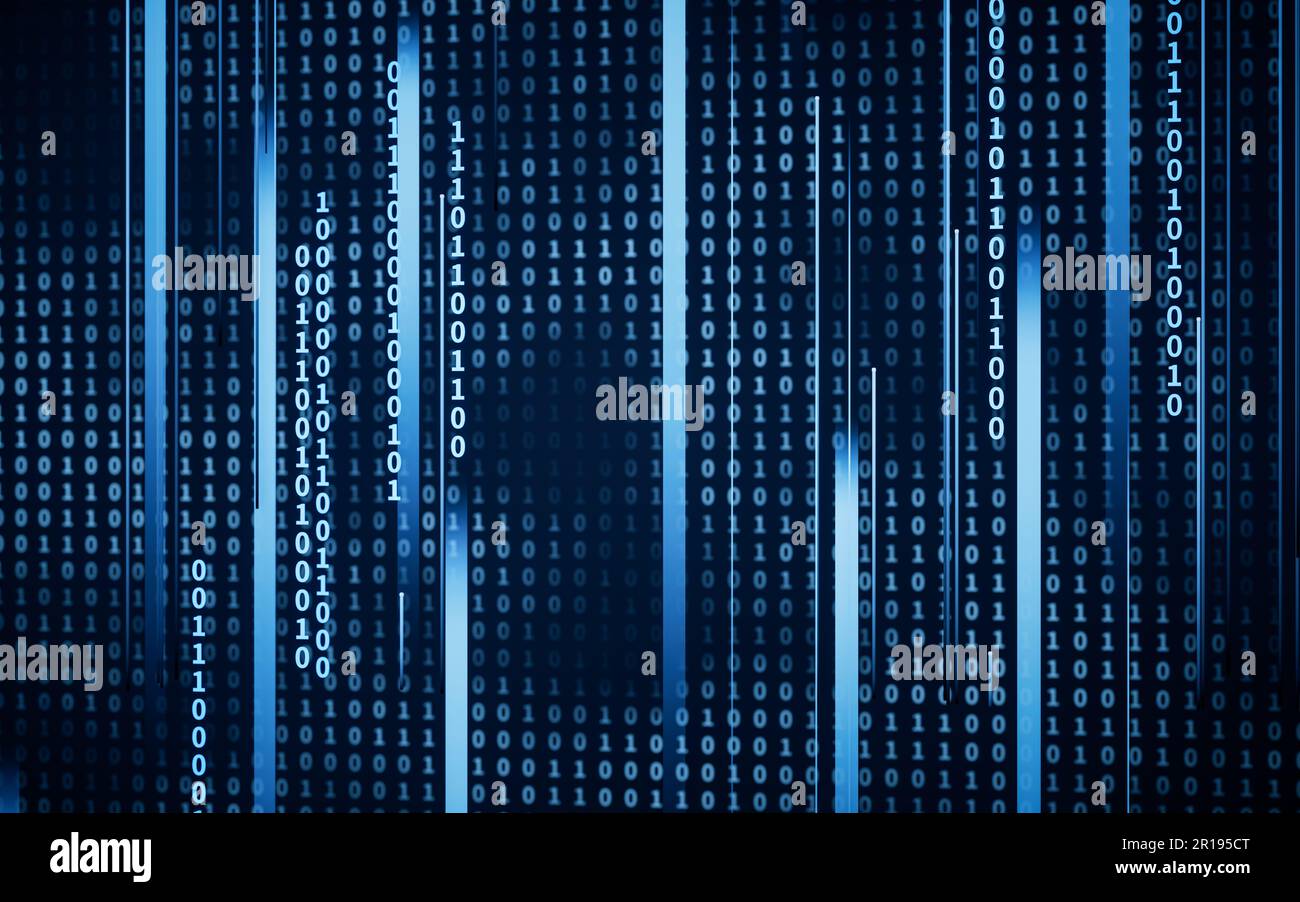 Binary numbers with cyberspace, 3d rendering. Digital drawing Stock Photo - Alamy